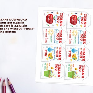 Teacher Appreciation Gift Tag, Teacher Appreciation Week, Teacher Thank ...