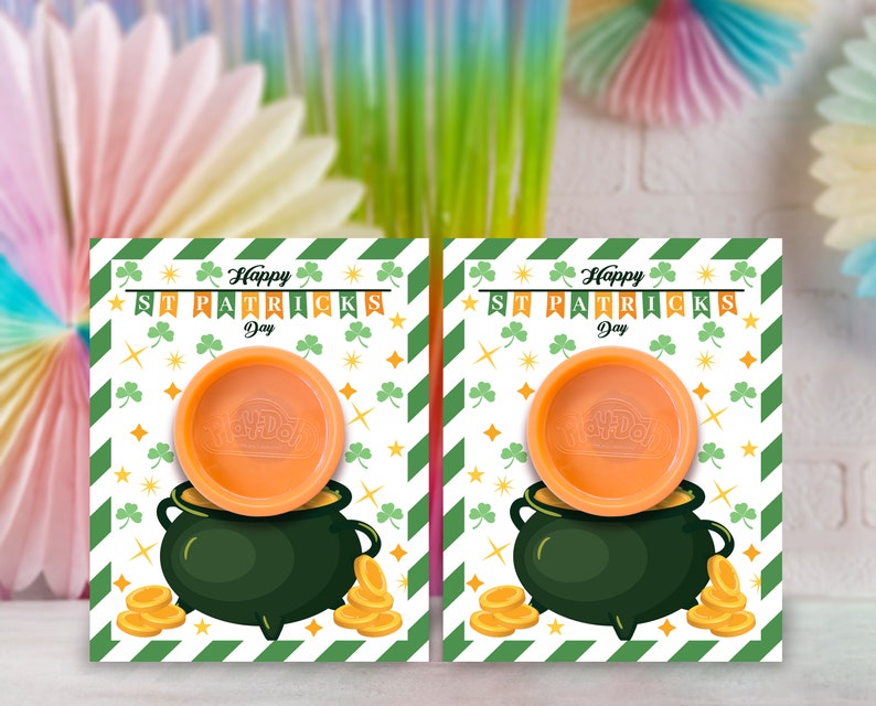 St. Patrick's Day Pot of Gold Play-doh Card Printable (digital Download ...