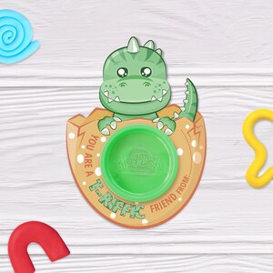 Dinosaur Play Doh Cards, Dinosaur Playdoh Birthday Party, Dino Favor ...
