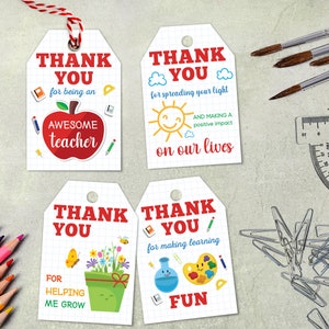 Teacher Appreciation Gift Tag, Teacher Appreciation Week, Teacher Thank ...