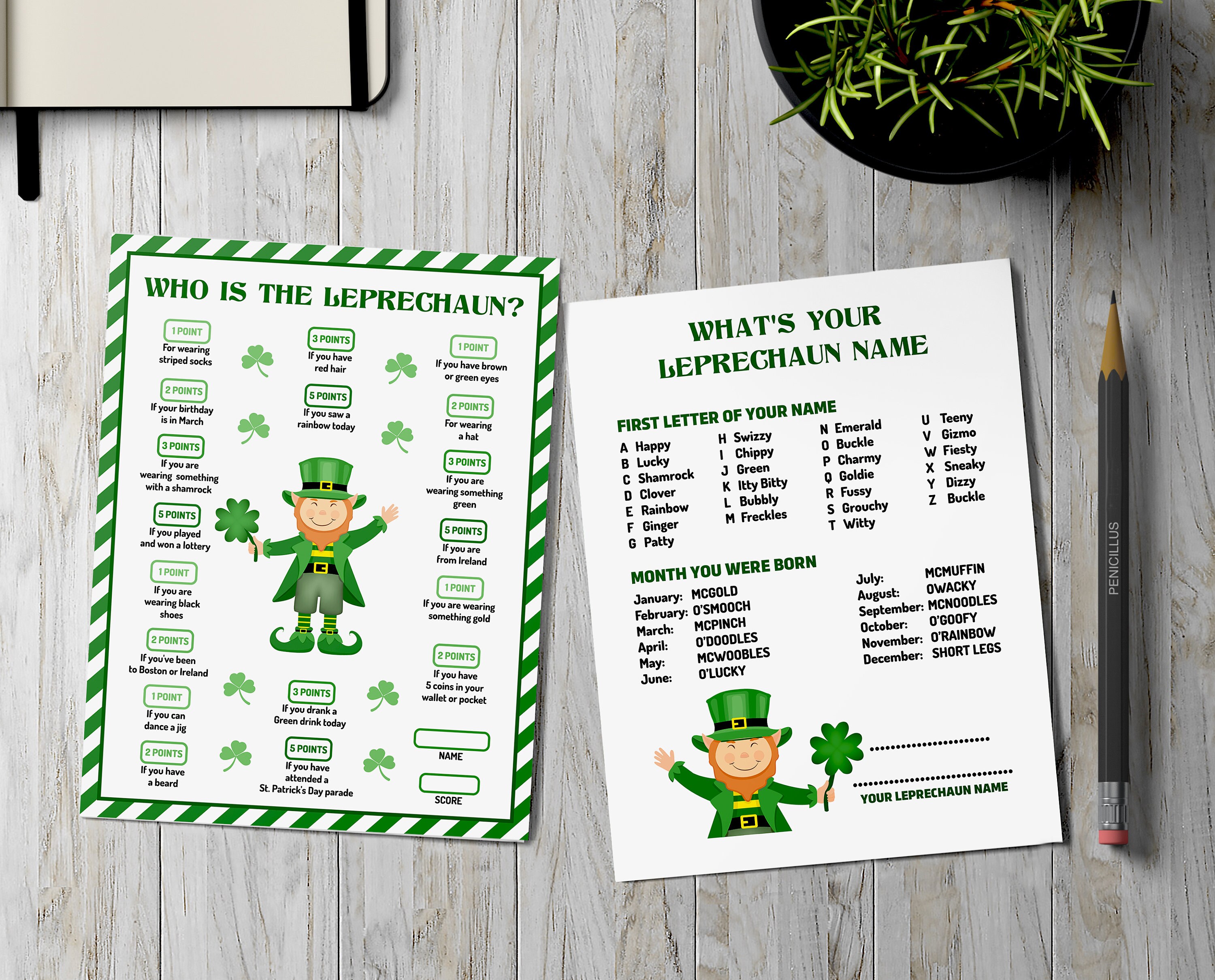 St. Patrick's Day Who is the Leprechaun Game | Printable Party Activity ...
