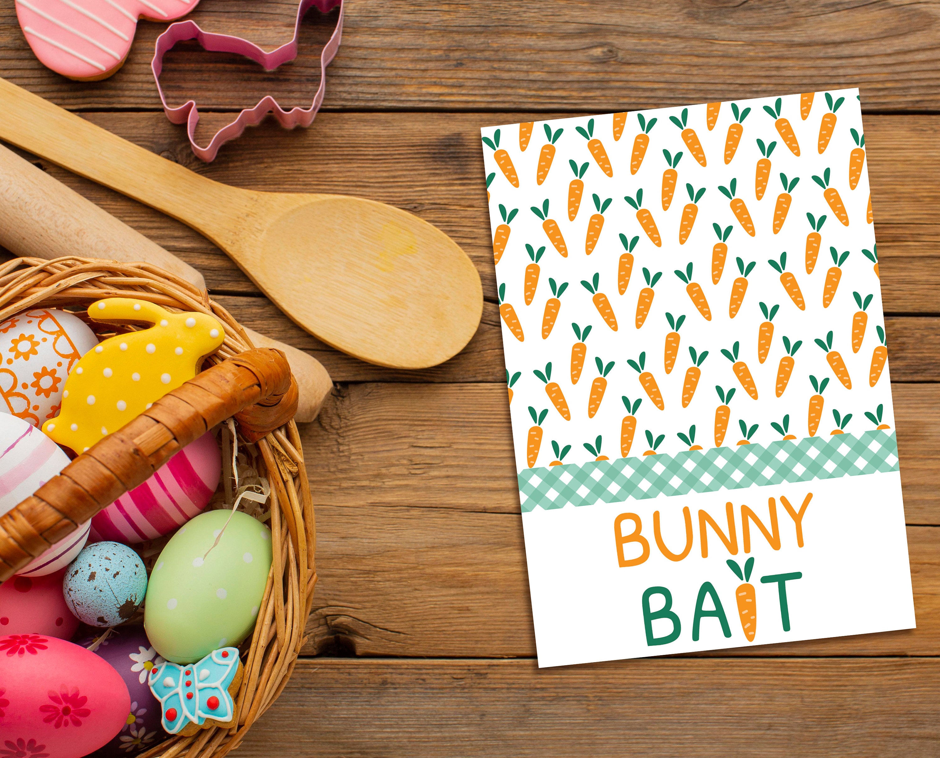 Carrot Bunny Bait Cookie Card Easter Cookie Cards Printable - Etsy