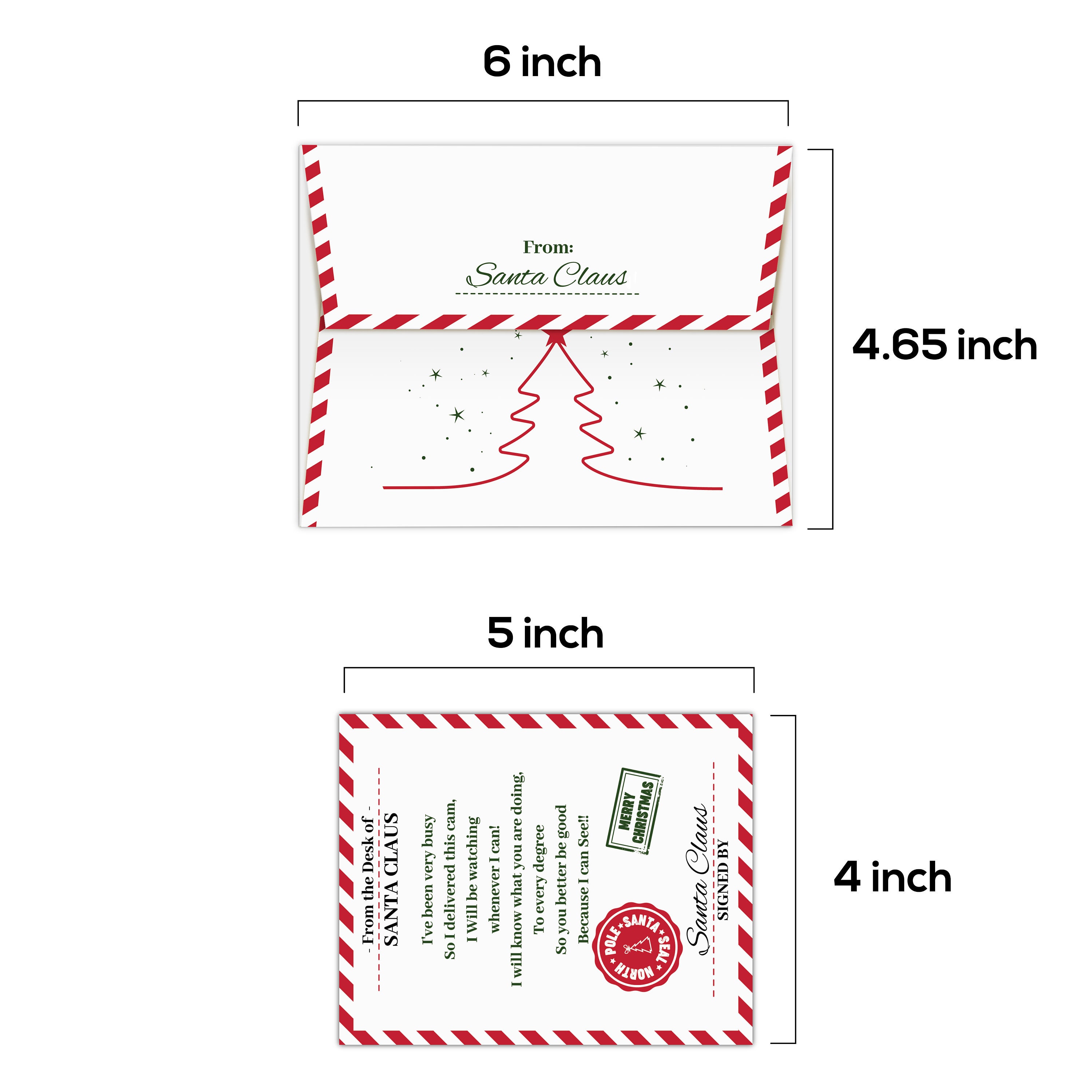 Santa Cam Letter Printable With Envelope, Personalized Letter From ...