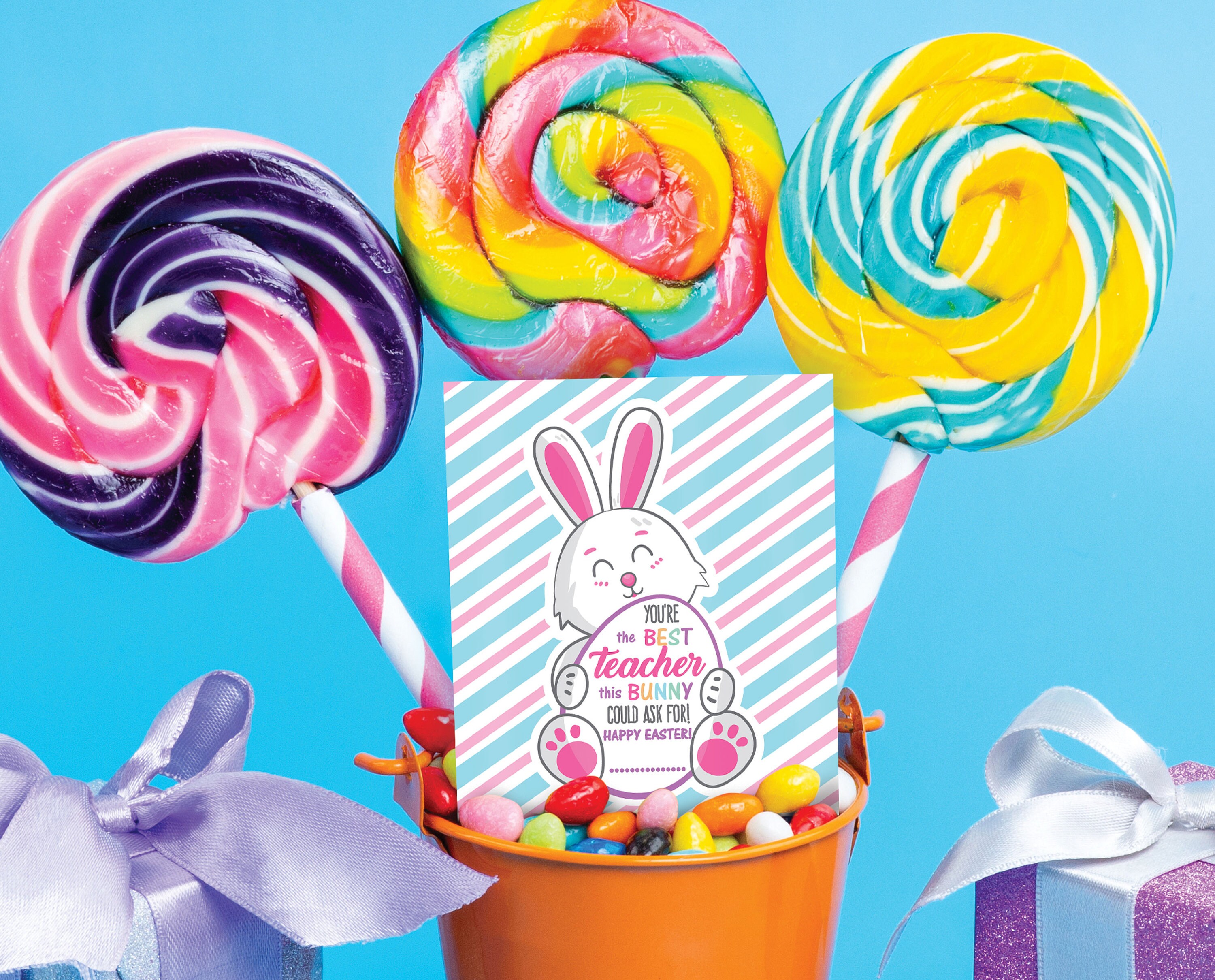 Easter Bunny Teacher Gift Tags, Printable Treat Tags (PDF) - Etsy