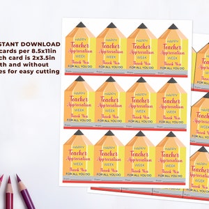 Teacher Appreciation Gift Pen, Teacher Gift Tag, Teacher Thank You Card ...