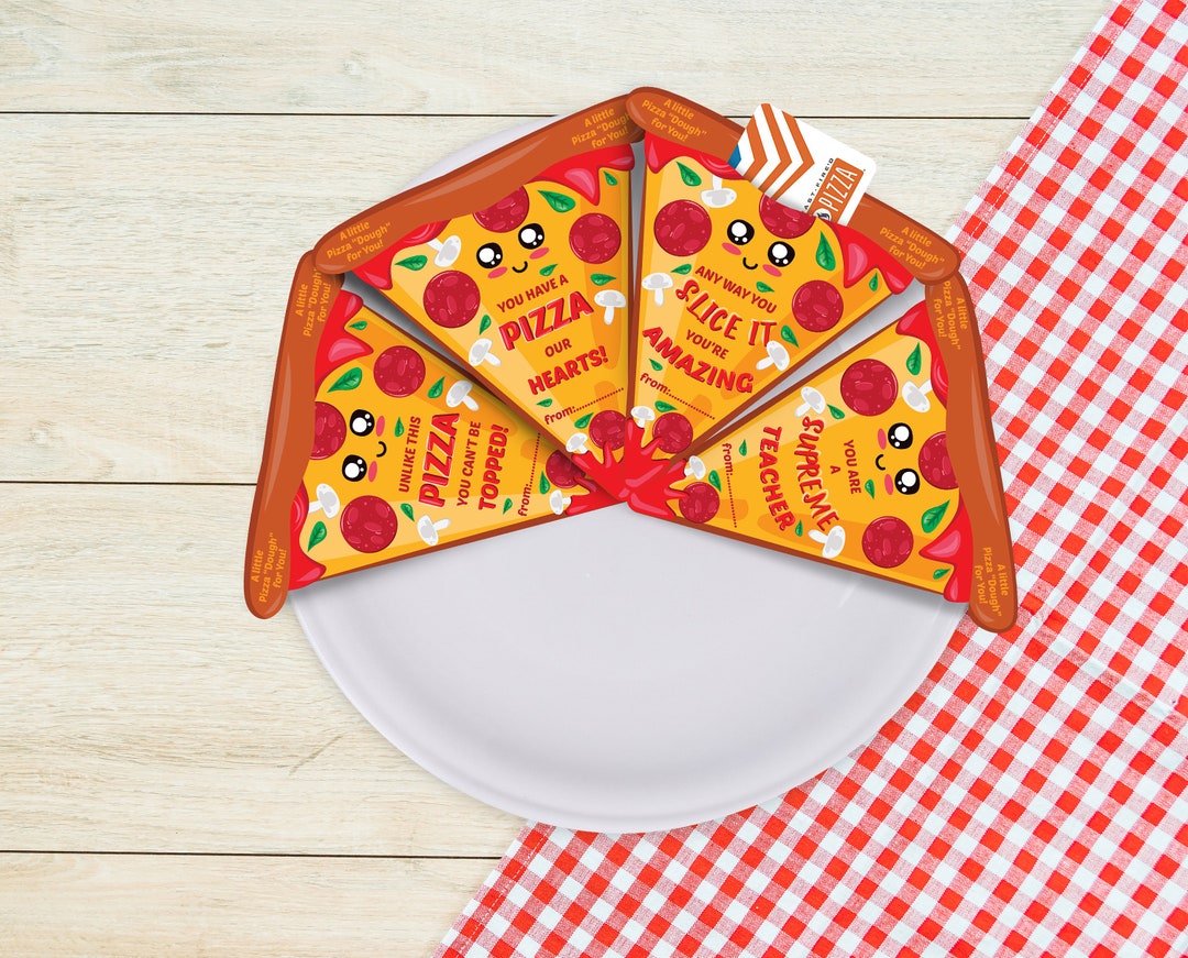 Pizza Gift Card Holder Printable, Teacher Thank You Card, Teacher ...