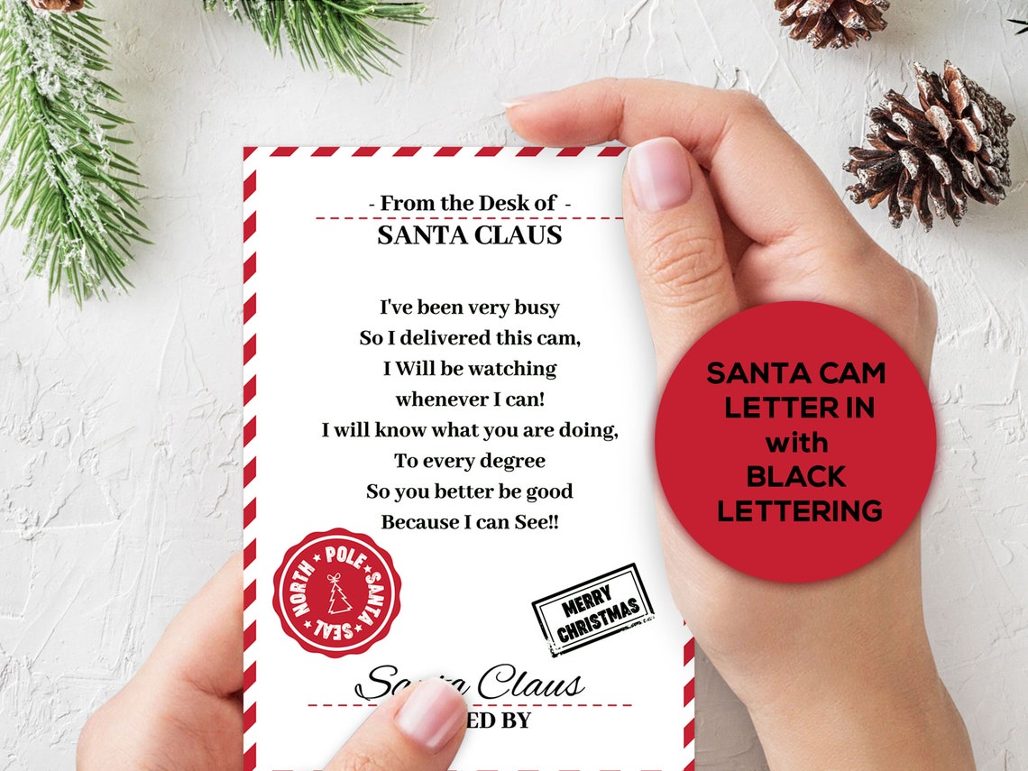 Santa Letter for Santa Cam Printable Letter From Santa - Etsy
