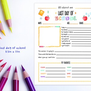 Back to School Kids Printable Questionnaire, First Day of School ...