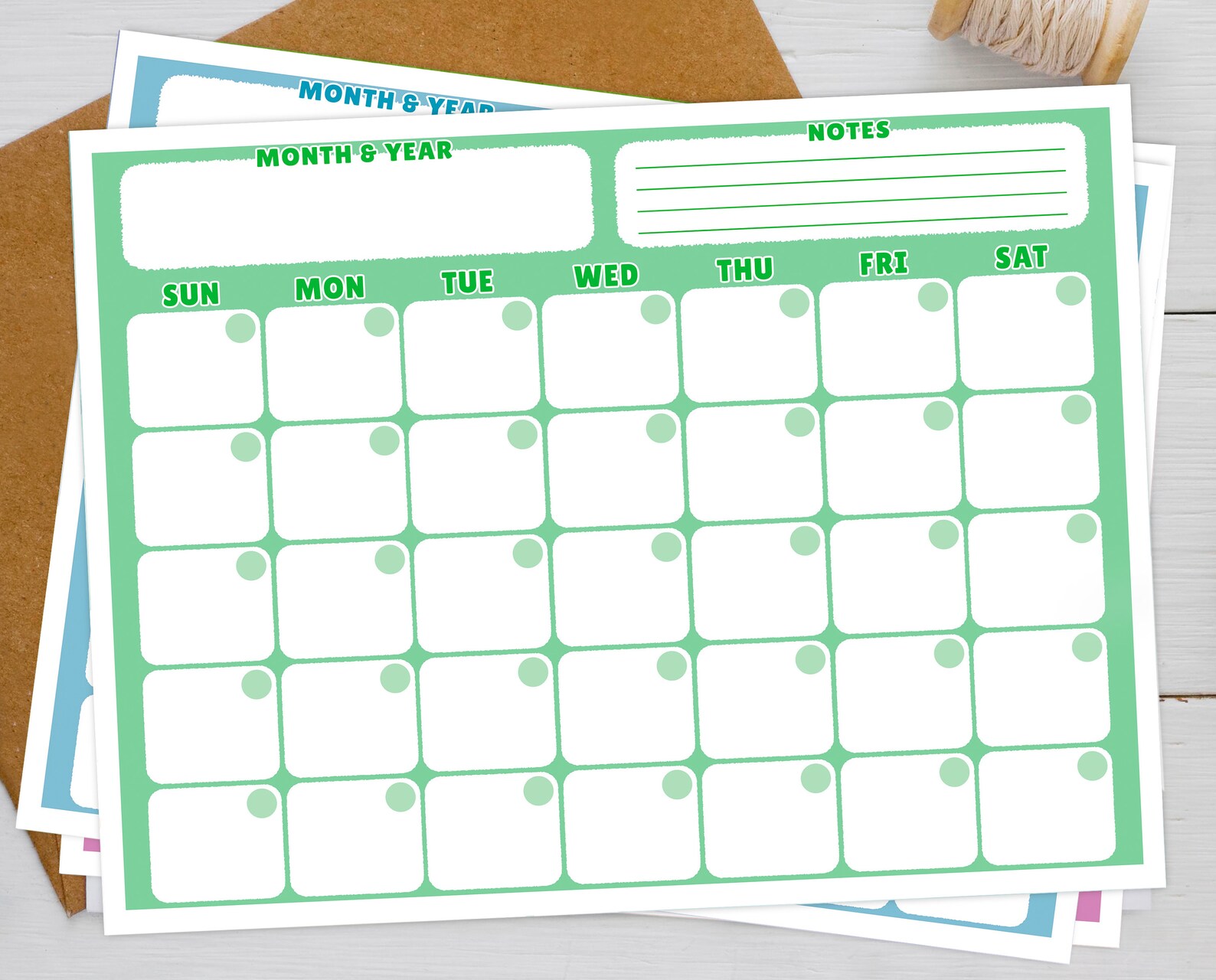 Blank Calendar Printable Calendar Desk Calendar 2023 Blank - Etsy