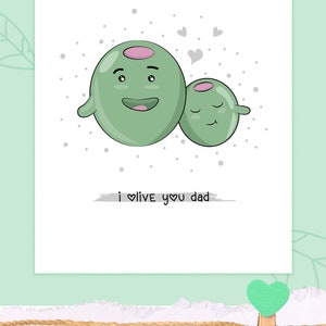 Olive You Dad Card: Funny Father's Day Pun (digital Download) - Etsy