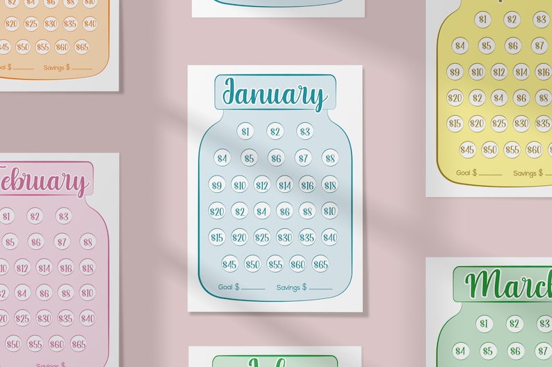 12 Monthly Savings Challenge Cards for A6 Cash Envelopes A6 - Etsy