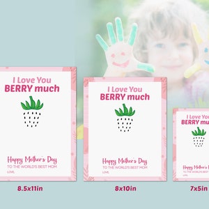 I Love You Berry Much, Custom Mothers Day Handprint Art, Mom Gift From ...