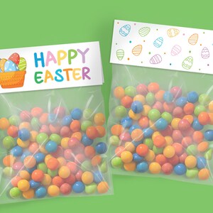 Kids Easter Basket Cookie Bag Topper | Happy Easter Treat Bag Topper ...