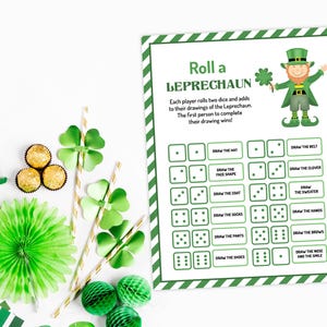St Patrick's Day Roll a Leprechaun Dice Game (printable PDF) - Etsy