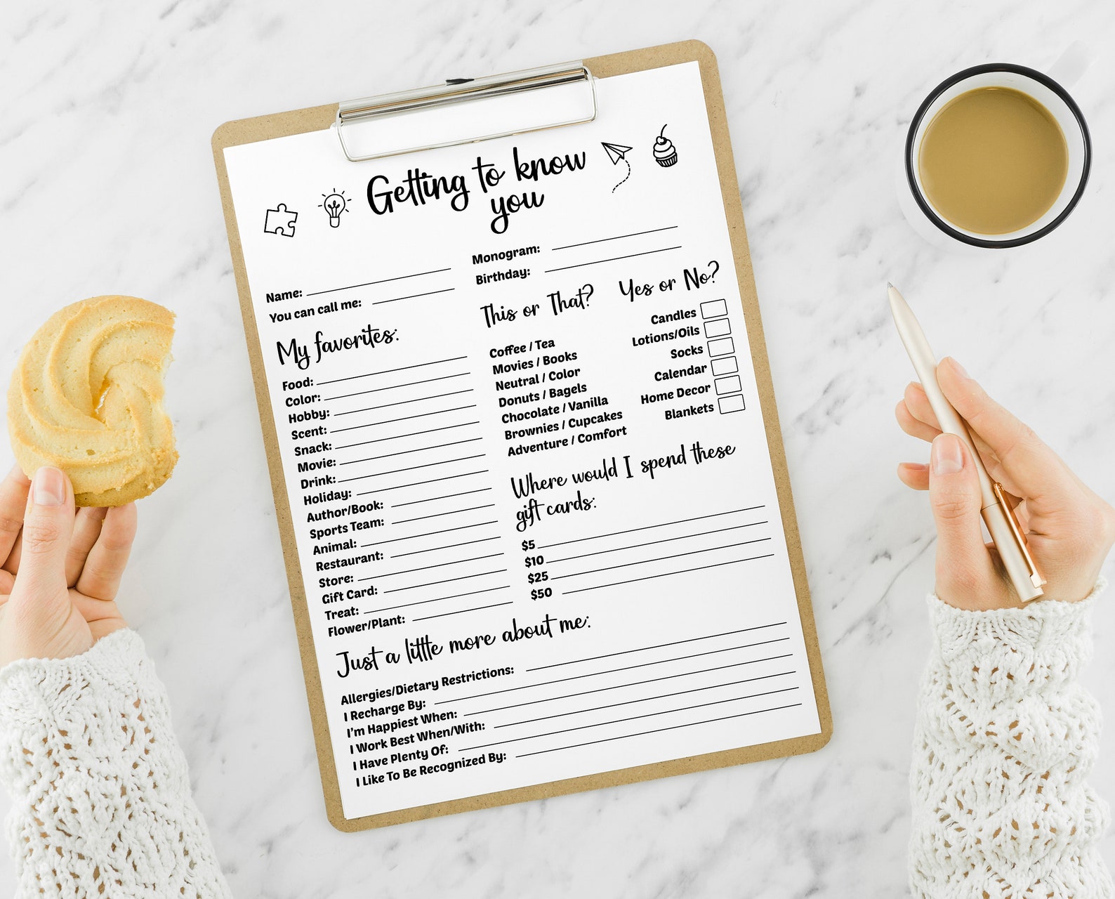 Getting to Know You Printable Survey, All About Me, Coworker Question ...