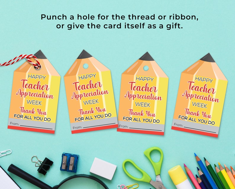 Teacher Appreciation Gift Pen Teacher Gift Tag Teacher Thank - Etsy
