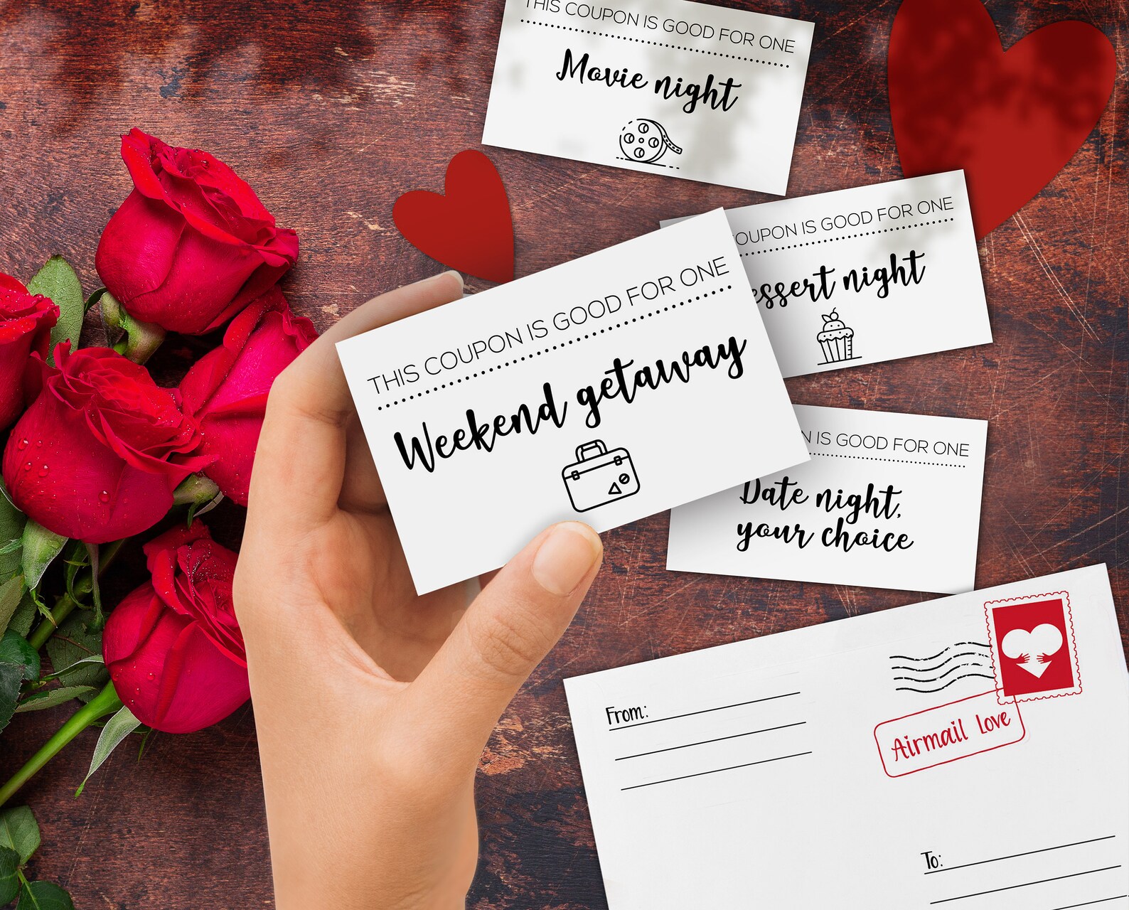 Love Coupons for Him or Her with hearts and envelope | Etsy