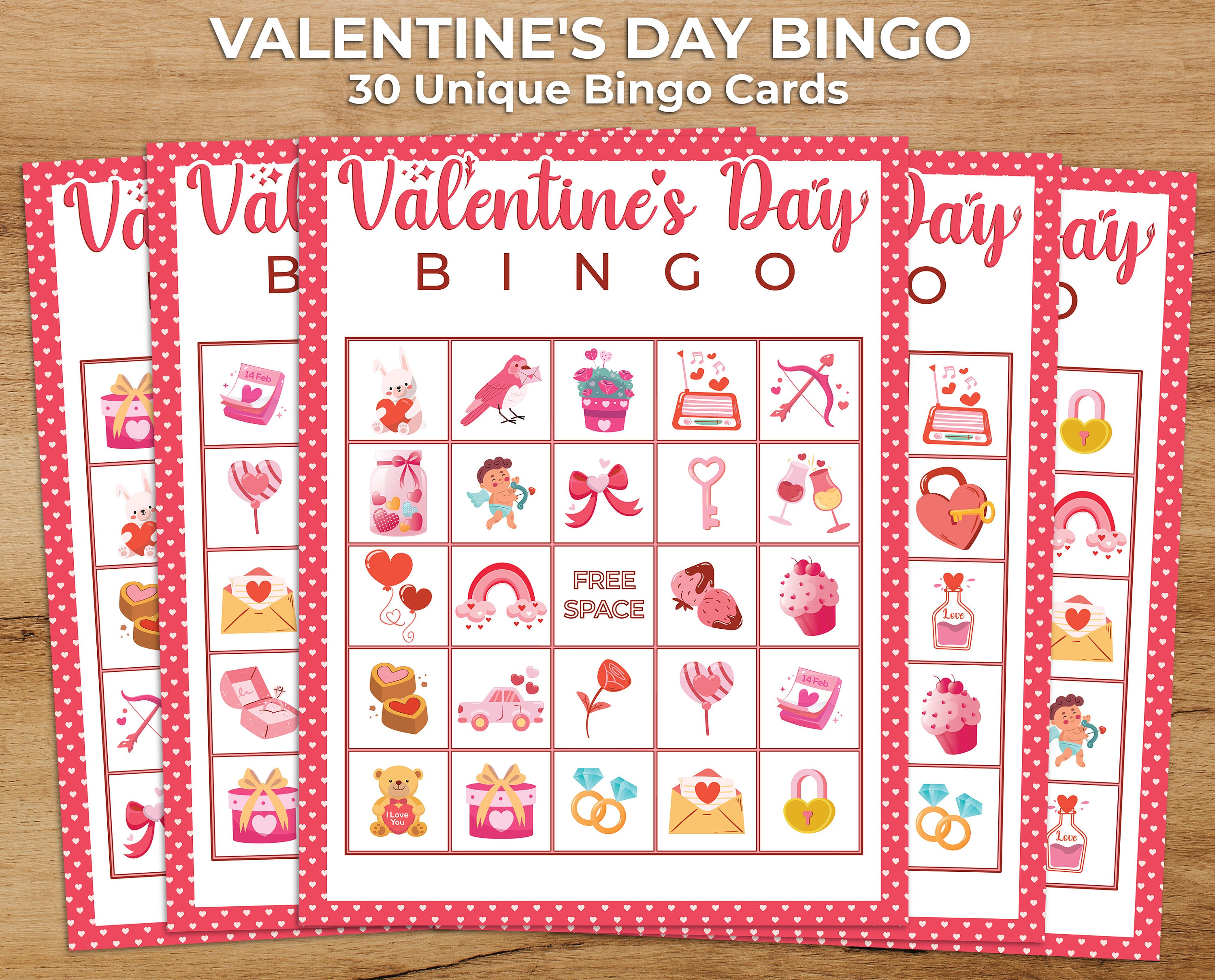 Valentine's Day Bingo Game for Kids and Adults Printable | Etsy