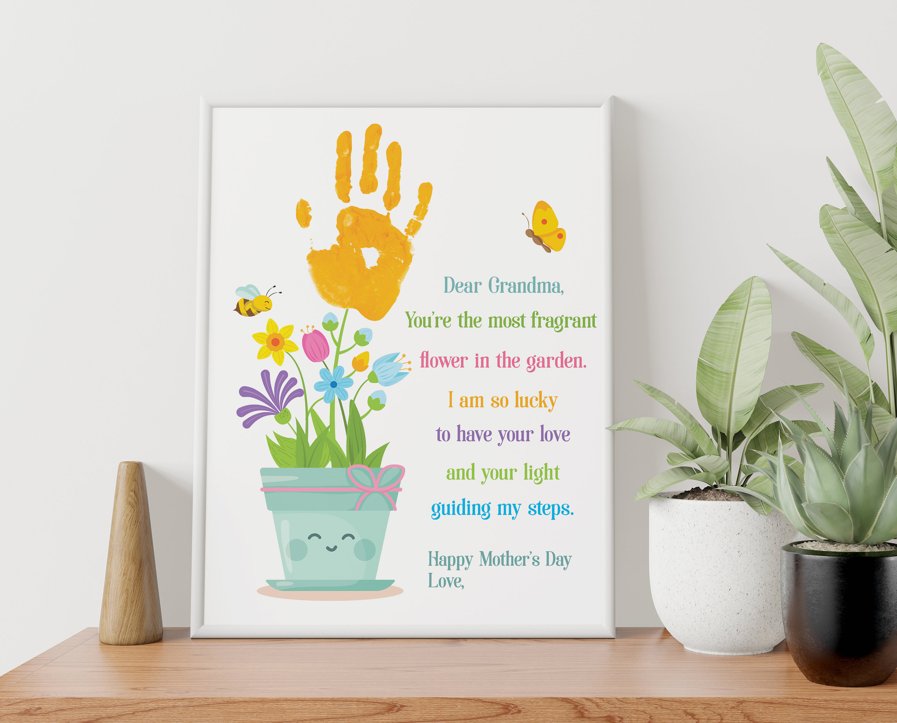 Grandma Gift Mothers Day DIY Kids Handprint Art Gift for - Etsy