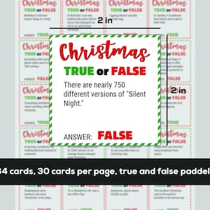 Christmas True or False Quiz, Christmas Facts True or False Game ...