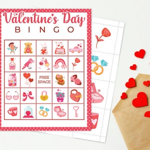 Valentine's Day Bingo Game for Kids and Adults | Printable Valentine ...