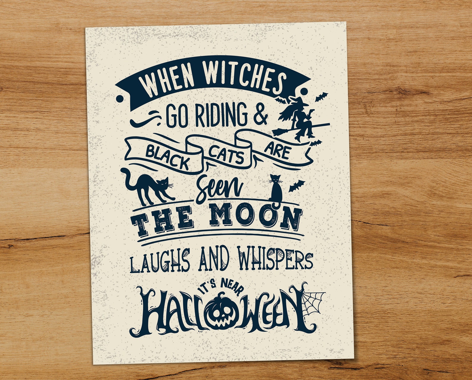 When Witches Go Riding Halloween Poster Happy Halloween - Etsy