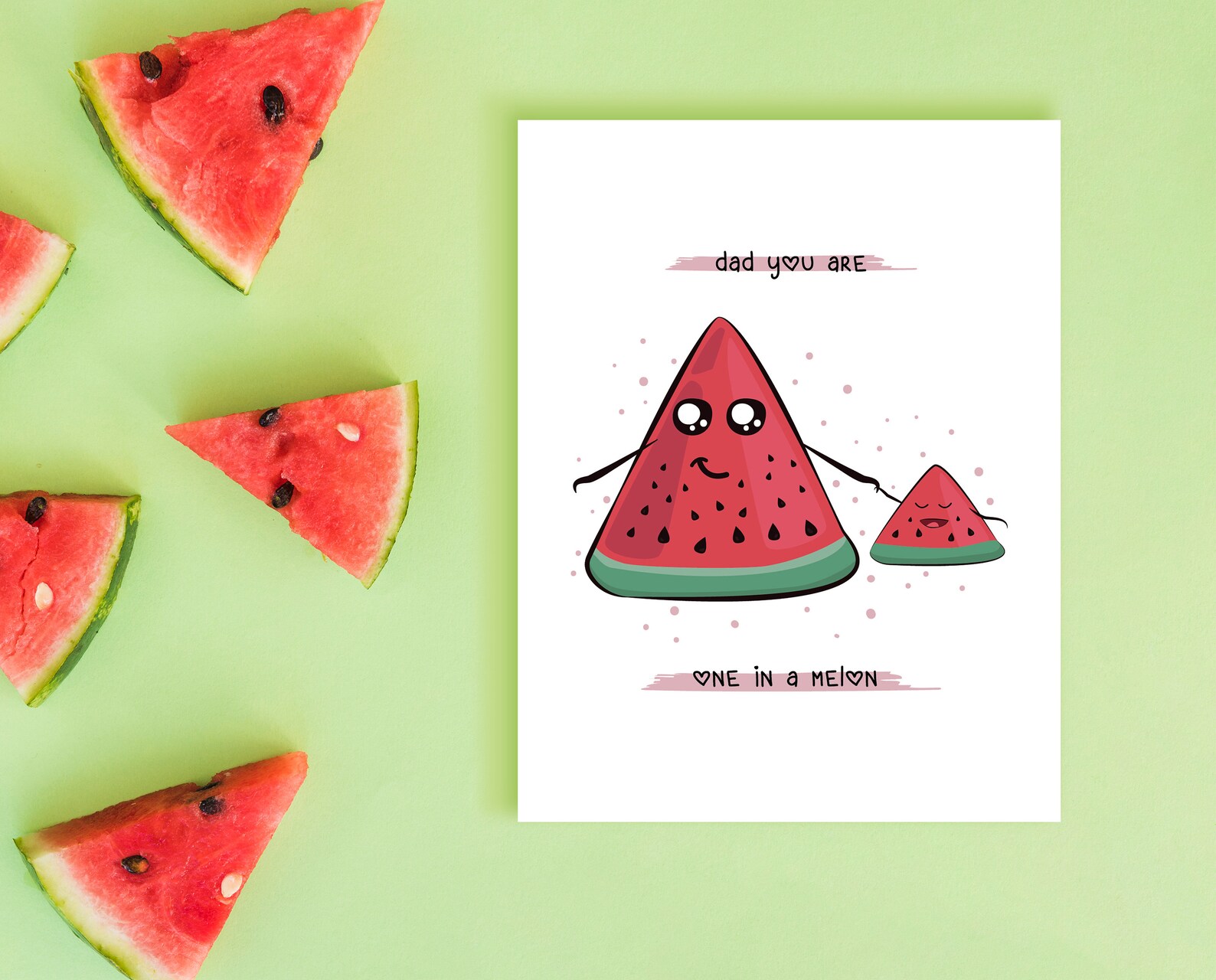 One in a Melon Card Dad Appreciation Gift Fathers Day Pun | Etsy