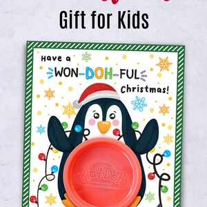 Christmas Play Doh Holder Penguin, Printable Holiday Class Gifts ...