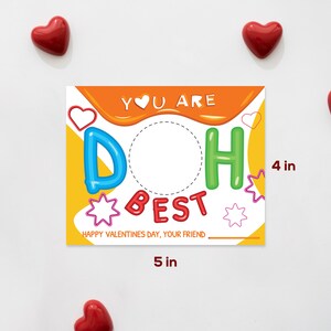 Play Dough Valentine Printable, Non-candy Valentine, Class Party ...