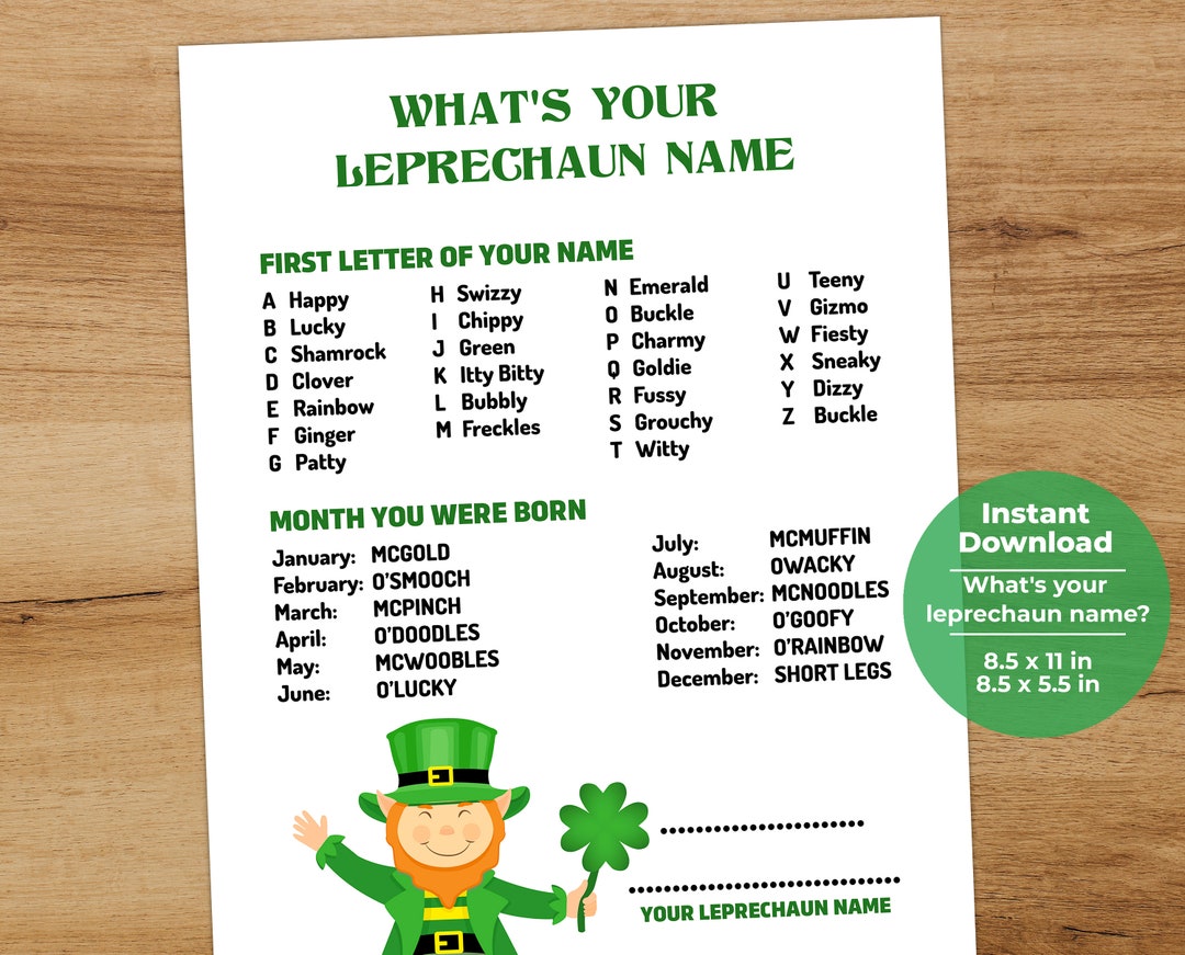Leprechaun Name Game I St Patricks Day Games | St Patricks Day Game for ...