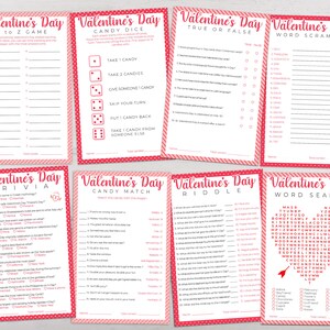 Valentine's Day Game Bundle for Kids & Adults | Printable Valentine ...