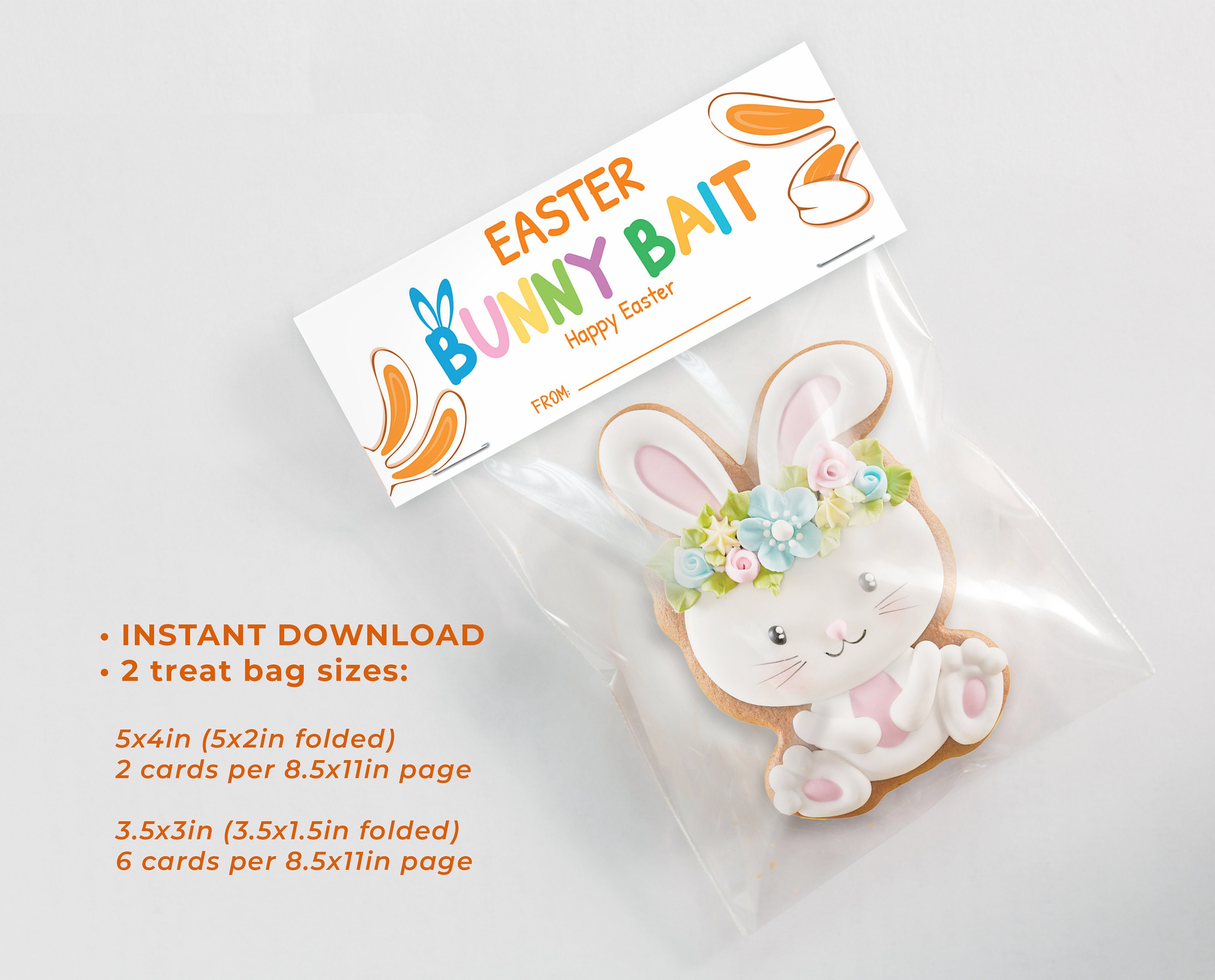 Printable Bunny Bait Gift Tag, Easter Treat Bag Topper (PDF) - Etsy