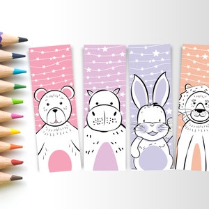 Animals Bookmarks for Kids, Printable Animal Bookmarks Set of 8 ...