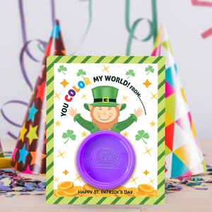 St. Patrick's Day Play Doh Cards Printable, Printable Class St Patricks ...