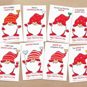 Printable Valentine Gnome Cards, Gnome Valentines for Kids, Preschool ...