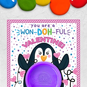 Penguin Valentines Day Cards, Playdoh Valentines, Classroom Valentines ...