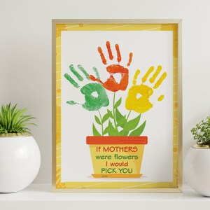 Custom Mothers Day Handprint Art Set, Printable Handprint Card From ...