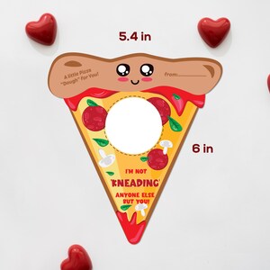 Pizza Play Dough Valentine Printable, Non-candy Valentine, Printable ...