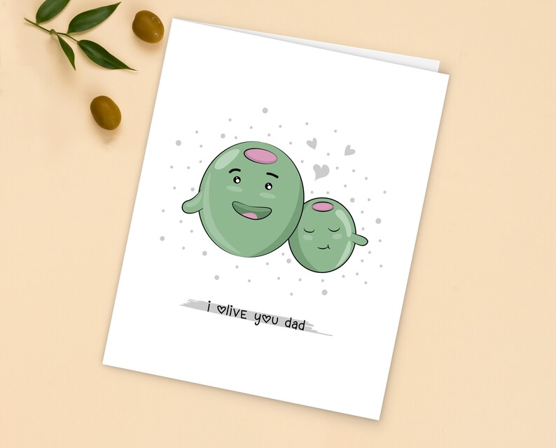 Olive You Dad Card: Funny Father's Day Pun (digital Download) - Etsy