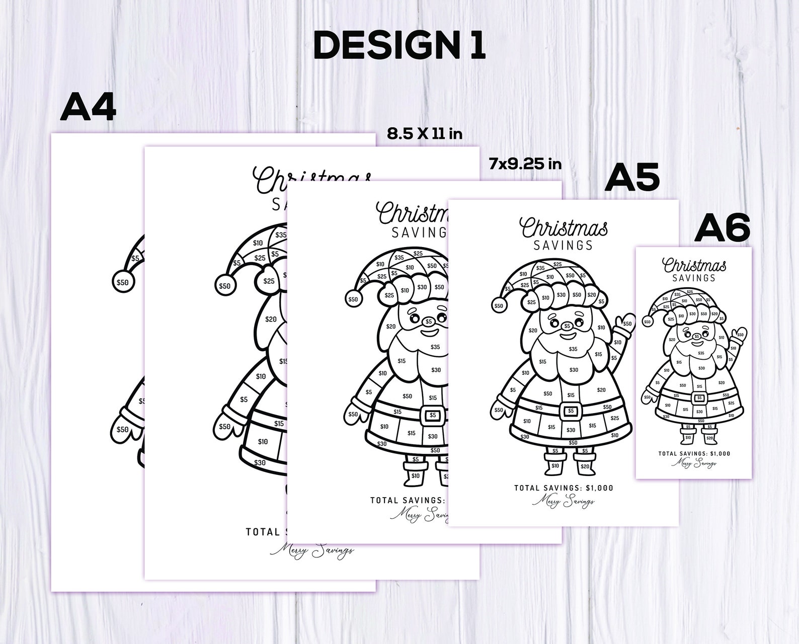 Christmas Savings Challenge Printable Santa Savings - Etsy