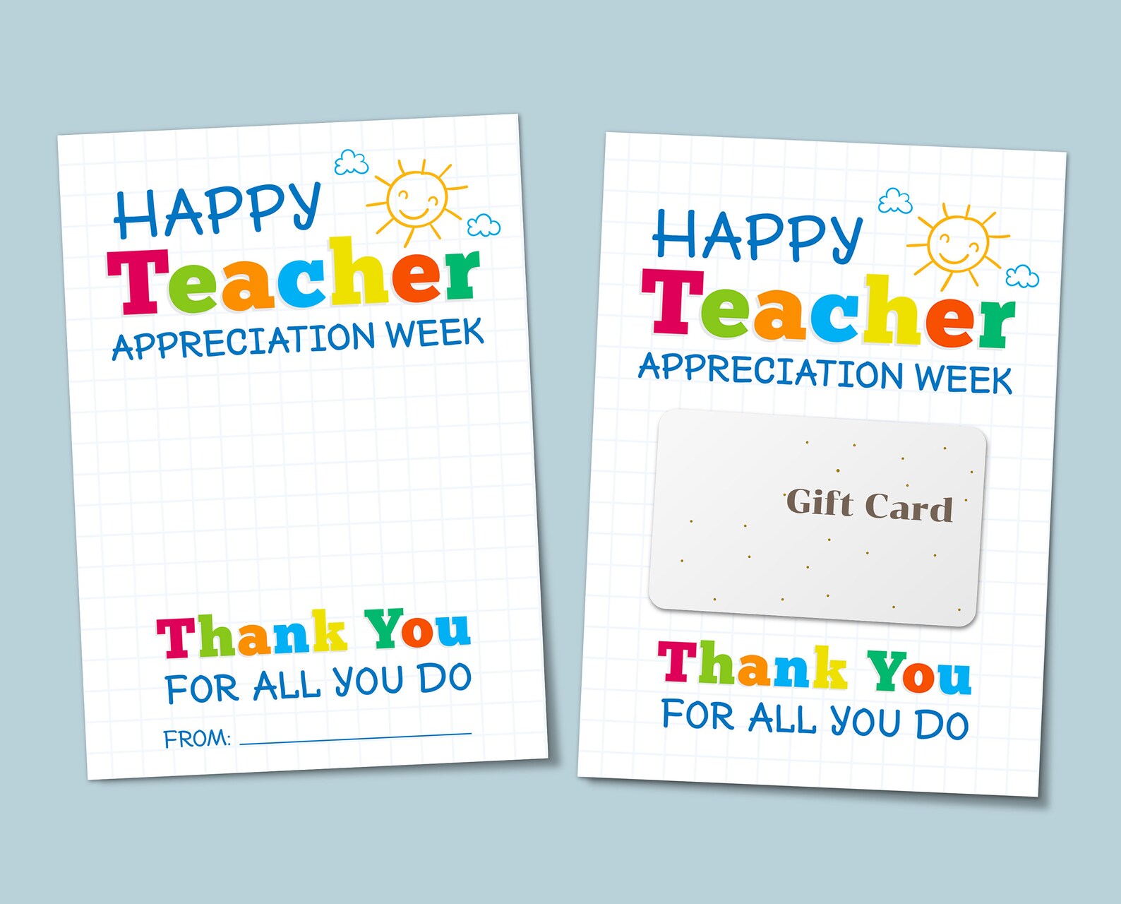 Teacher Appreciation Gift Card Holder Printable Teacher Thank | Etsy