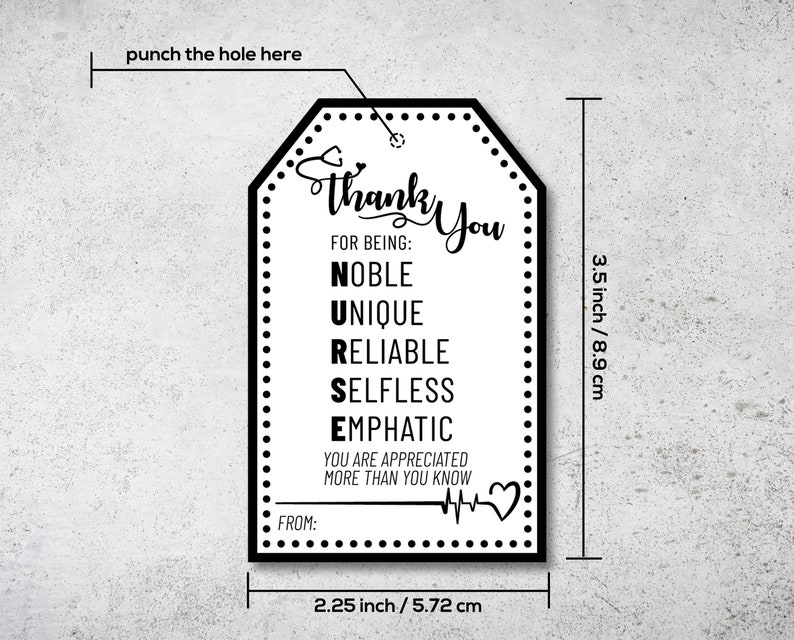 Nurse Appreciation Gift Tags Printable - Etsy
