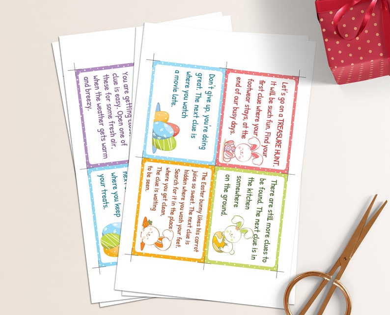 Indoor Easter Scavenger Hunt Kids Treasure Hunt Clue Cards - Etsy