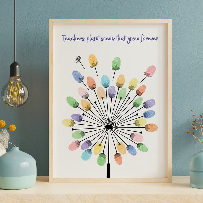 Teacher Fingerprint Art - Etsy