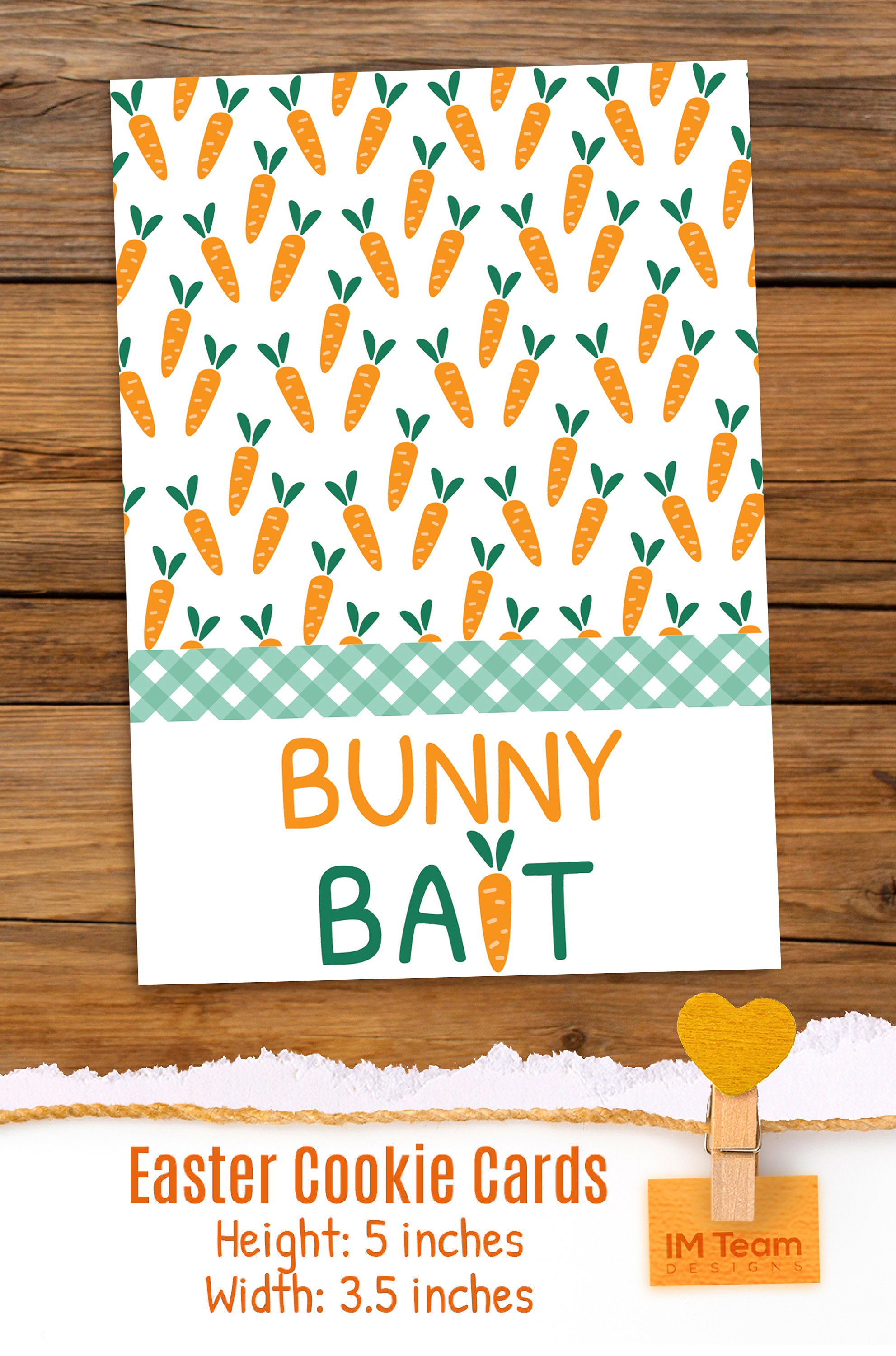 Carrot Bunny Bait Cookie Card Easter Cookie Cards Printable - Etsy