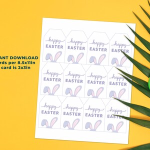 Happy Easter Tag, Easter Bunny Print, Easter Basket Gift Tag, Easter ...