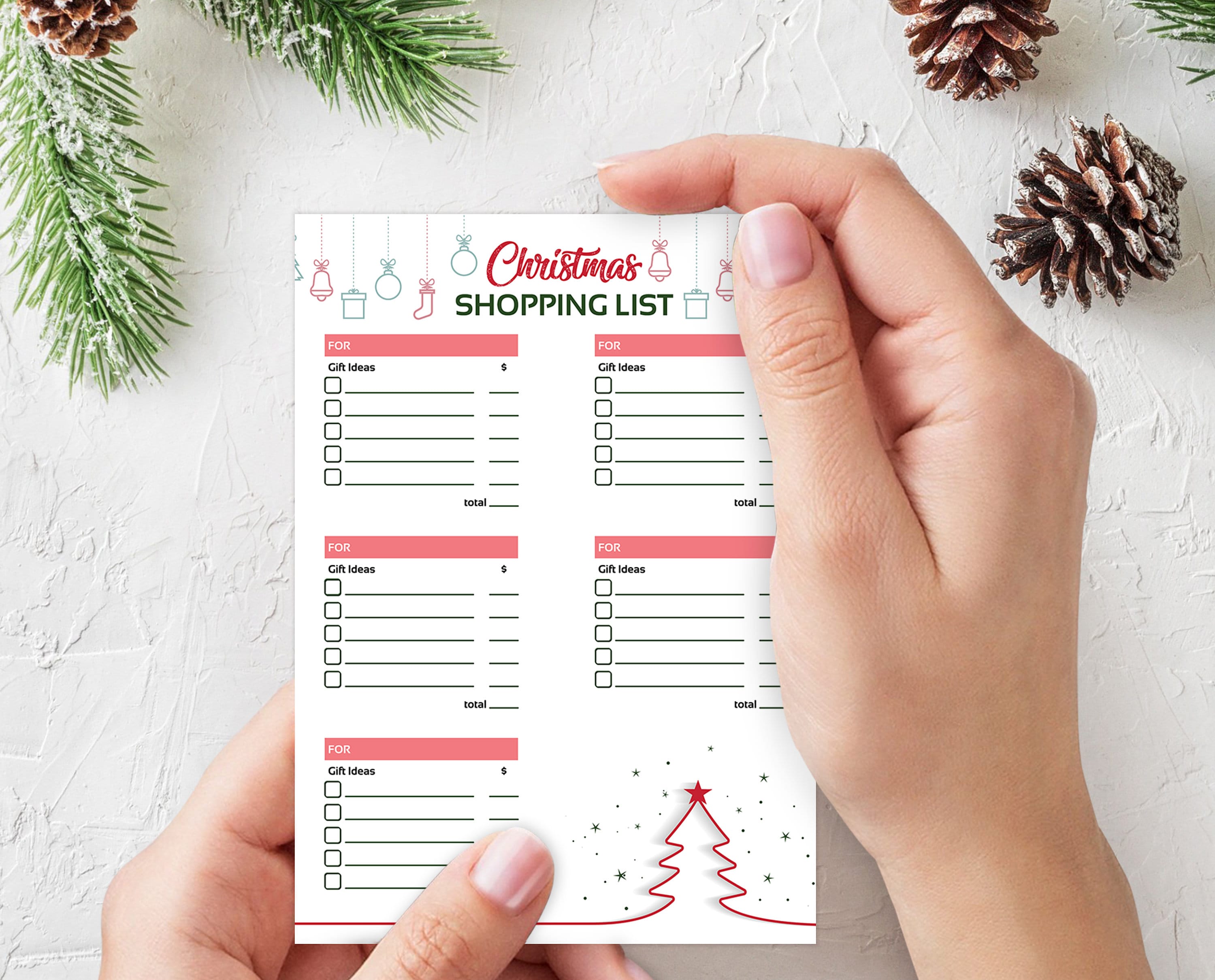 Christmas Shopping List Planner Christmas Shopping Checklist - Etsy