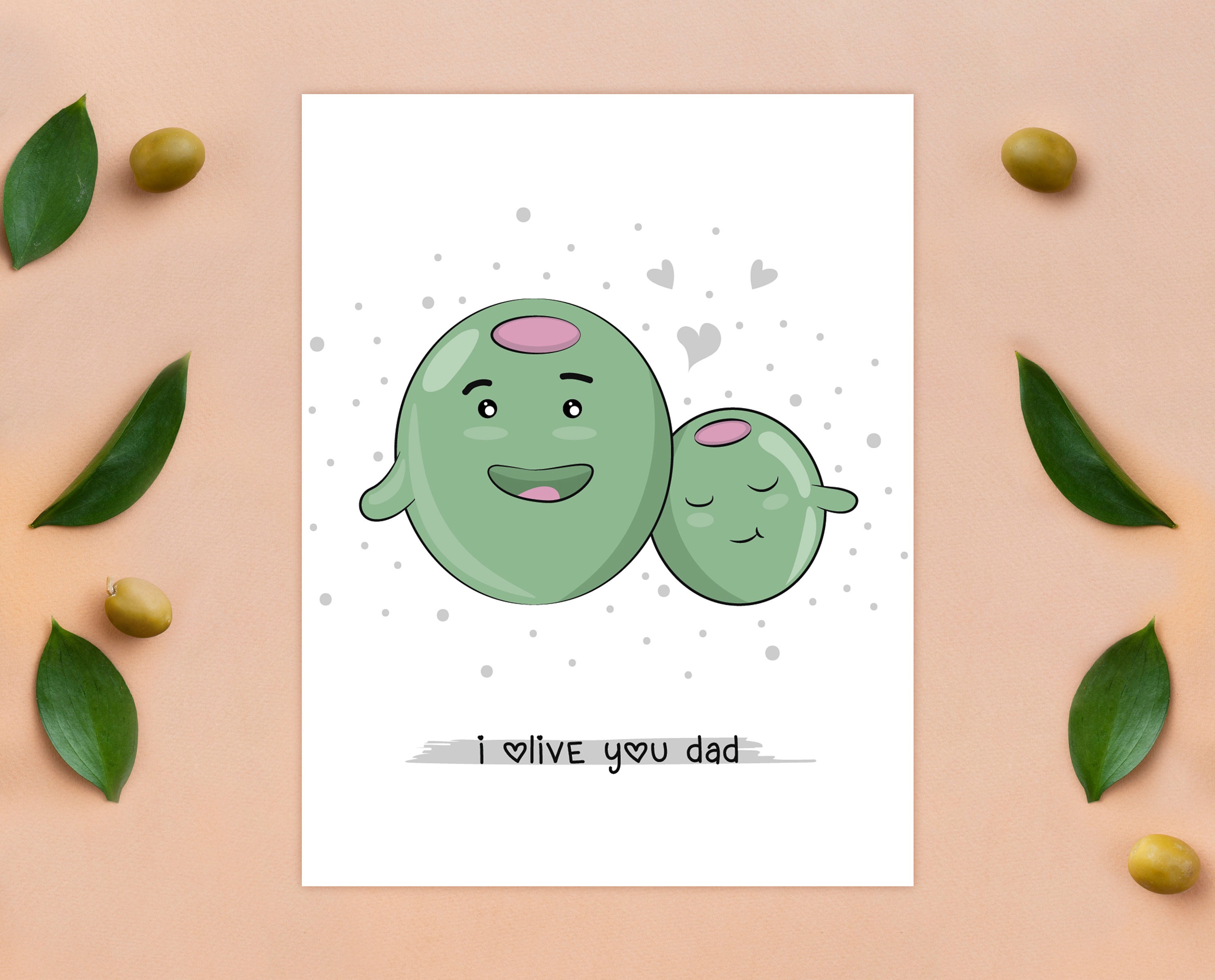 Olive You Dad Card: Funny Father's Day Pun (digital Download) - Etsy