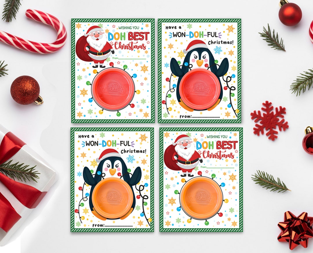 Christmas Playdough Tags, Holiday Classroom Favor Tag, Playdoh ...