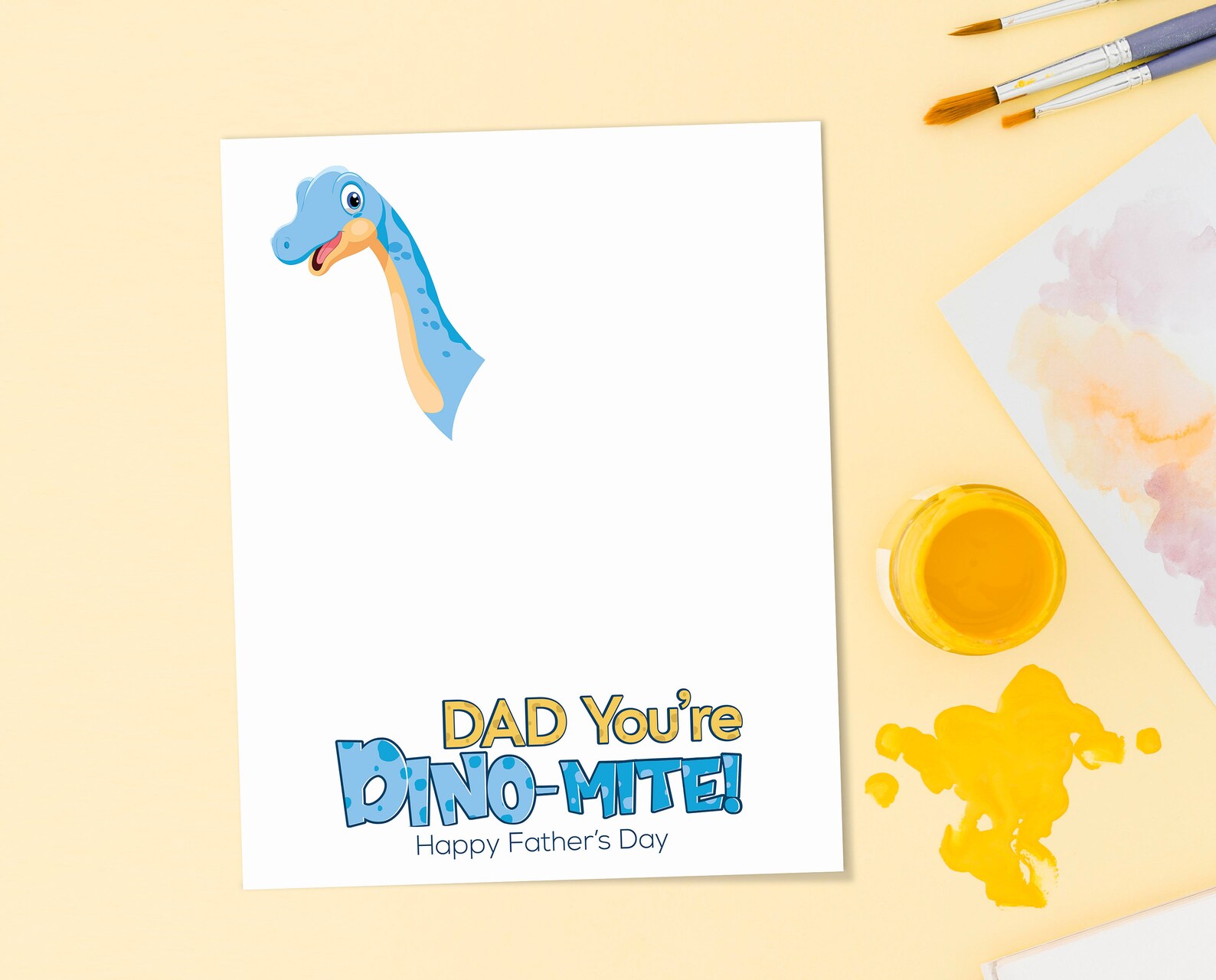 DIY Kids Dinosaur Handprint Art First Fathers Day Gift From - Etsy